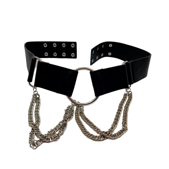 Missguided | Jewelry | Missguided Black Choker Silver Chains Snap ...